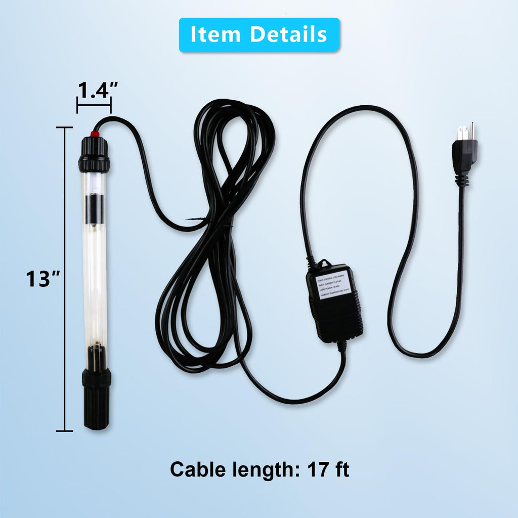 18W Aquarium UV Light for 100-1000 Gallon, UV Pond Water Clarifier for