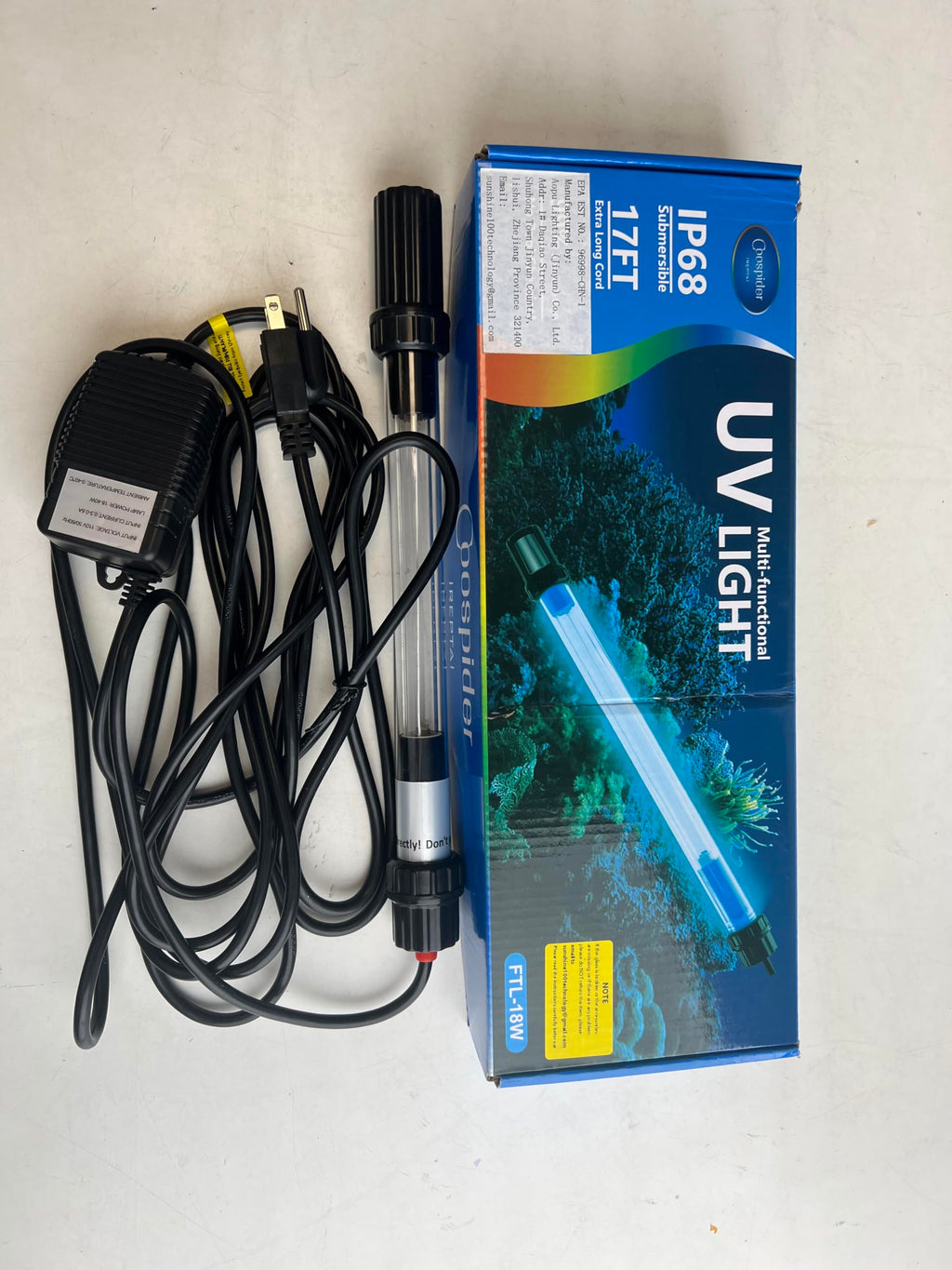 18W Aquarium UV Light for 100-1000 Gallon, UV Pond Water Clarifier for